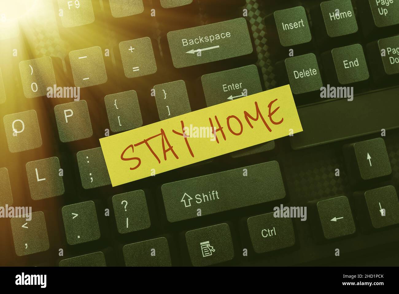 Sign displaying Stay Home. Business showcase not go out for an activity ...