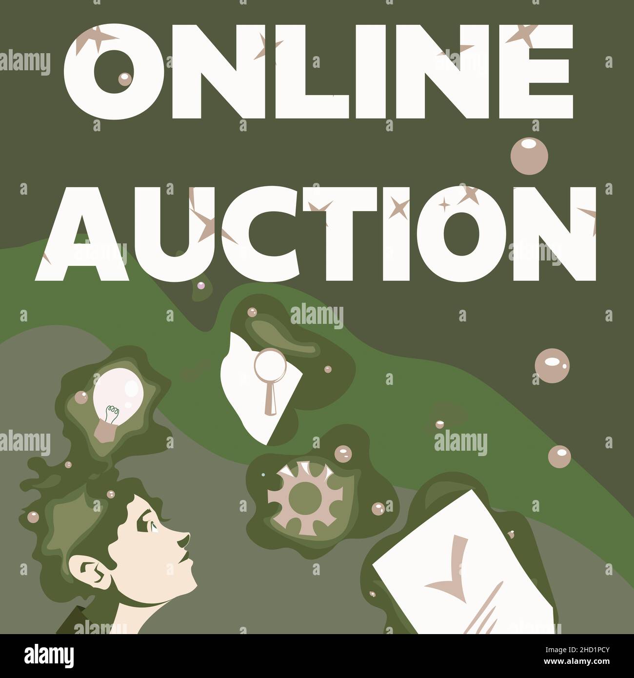 Sign displaying Online Auction. Business approach digitized sale event ...