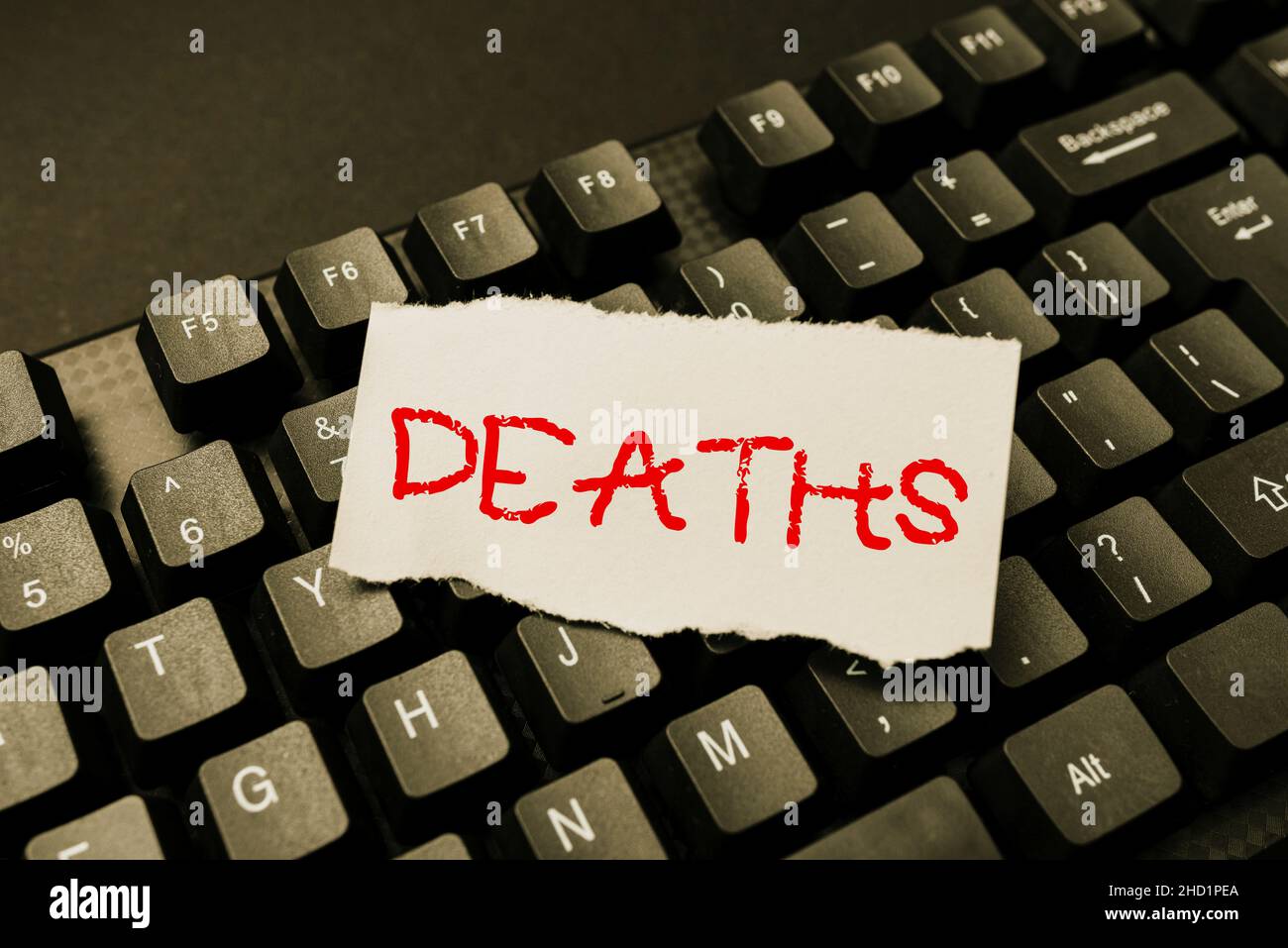 Inspiration showing sign Deaths. Concept meaning permanent cessation of ...