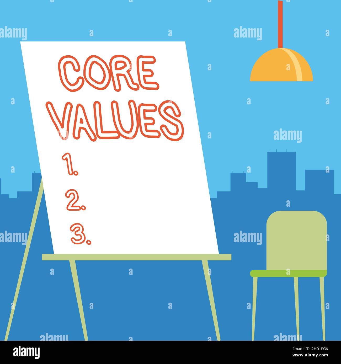 Text caption presenting Core Values. Business idea principles which ...