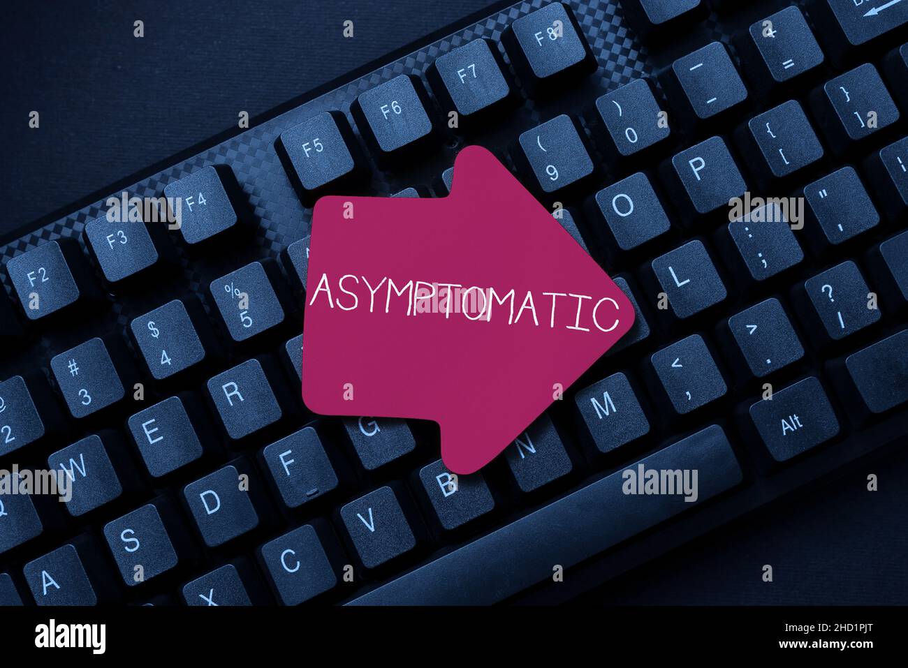 Hand writing sign Asymptomatic. Word for a condition or a person ...