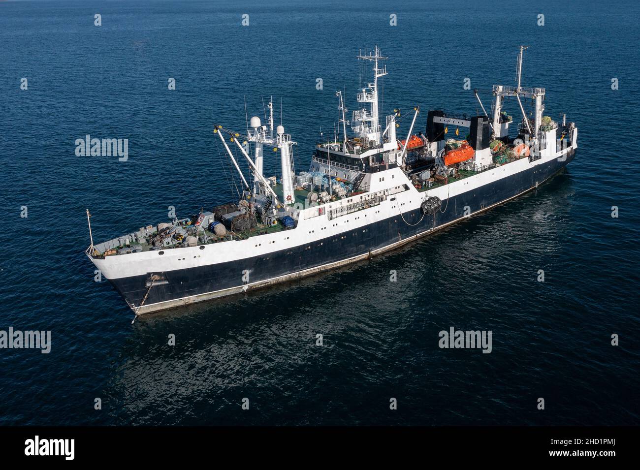 Large fishing sea trawler at sea Stock Photo - Alamy