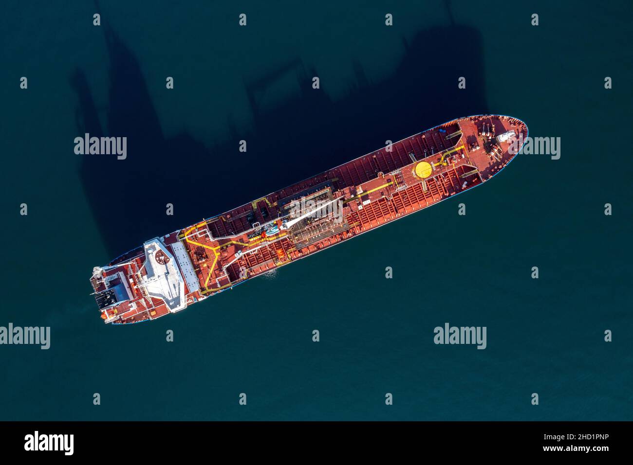 Top view of a marine tanker in the sea Stock Photo - Alamy