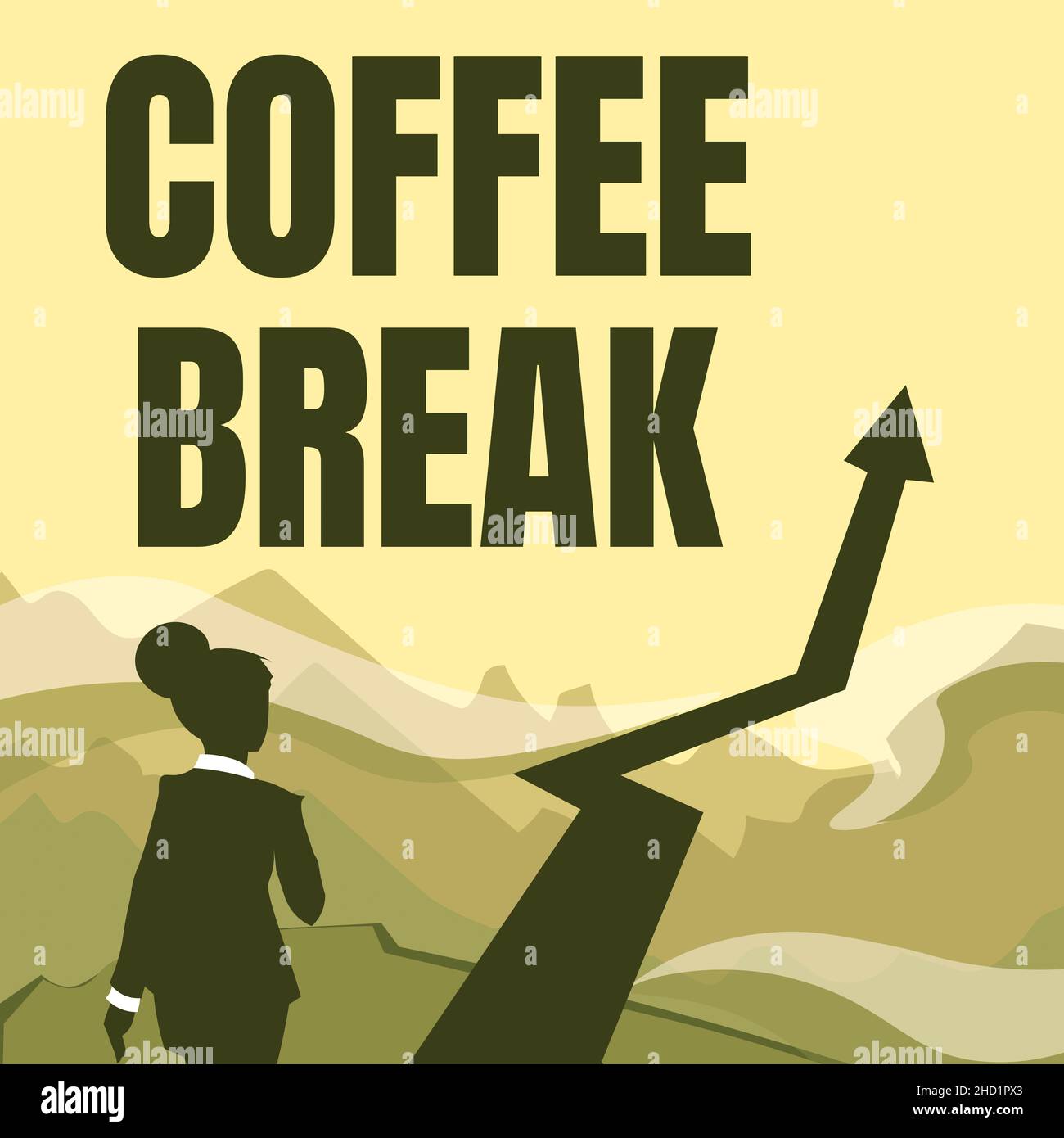 Hand writing sign Coffee Break. Business concept short time allotted ...