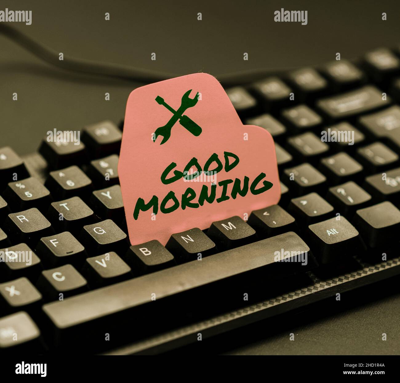 Text caption presenting Good Morning. Business approach happy day ...