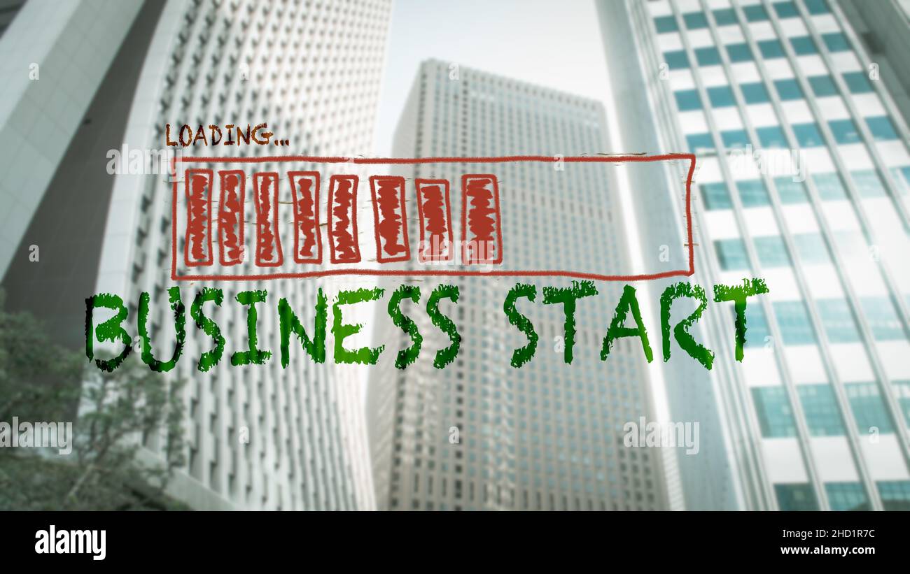 Street Sign the Direction Way to BUSINESS START Stock Photo - Alamy