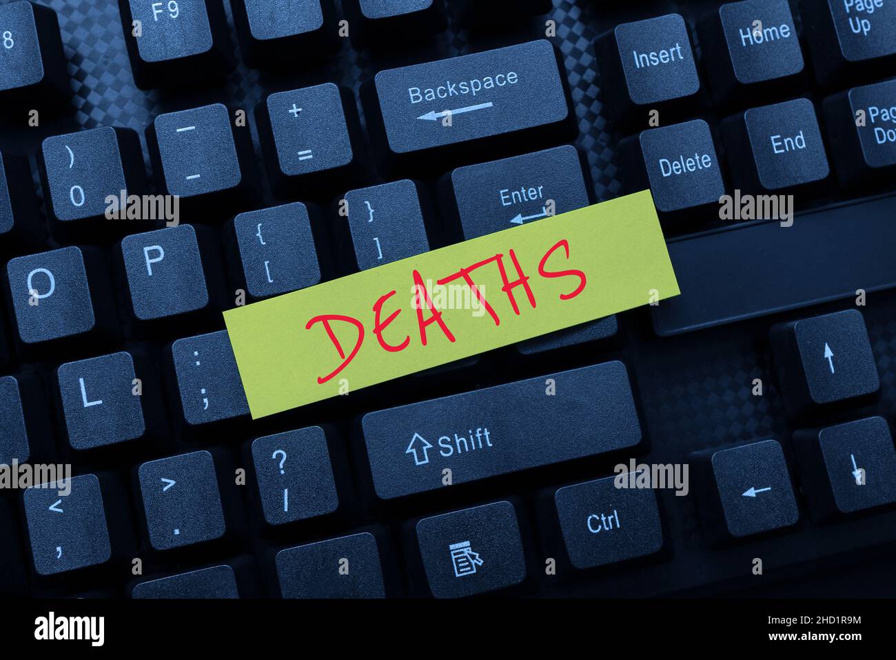 Writing displaying text Deaths. Business idea permanent cessation of ...