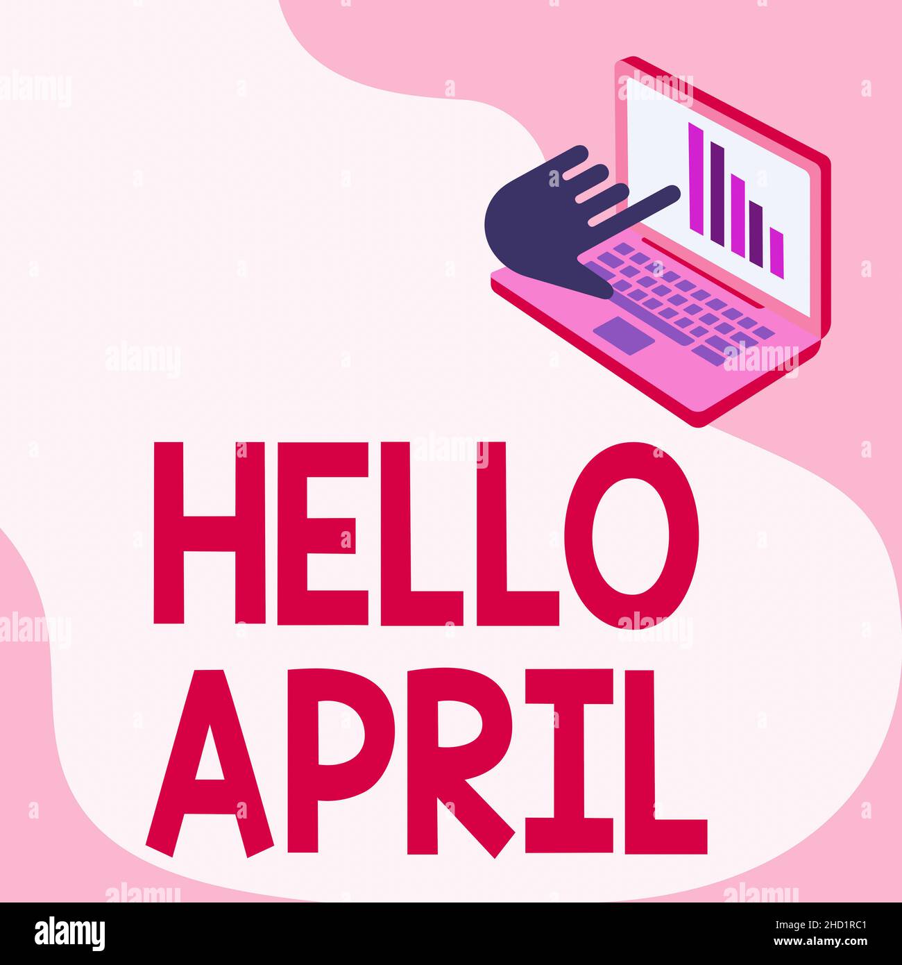 Text sign showing Hello April. Word Written on a greeting expression ...