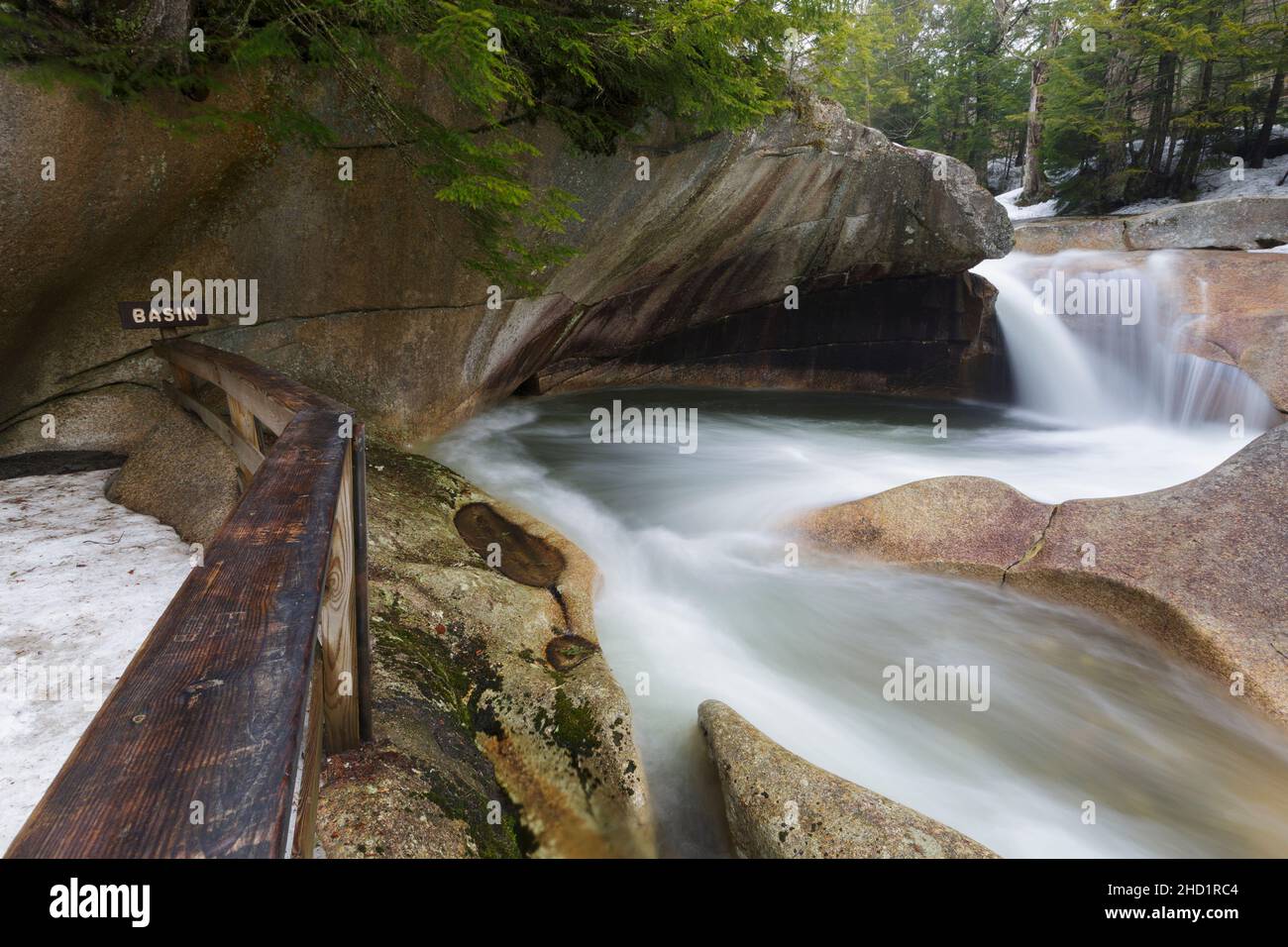 The Basin in Franconia Notch State Park in Lincoln, New Hampshire ...