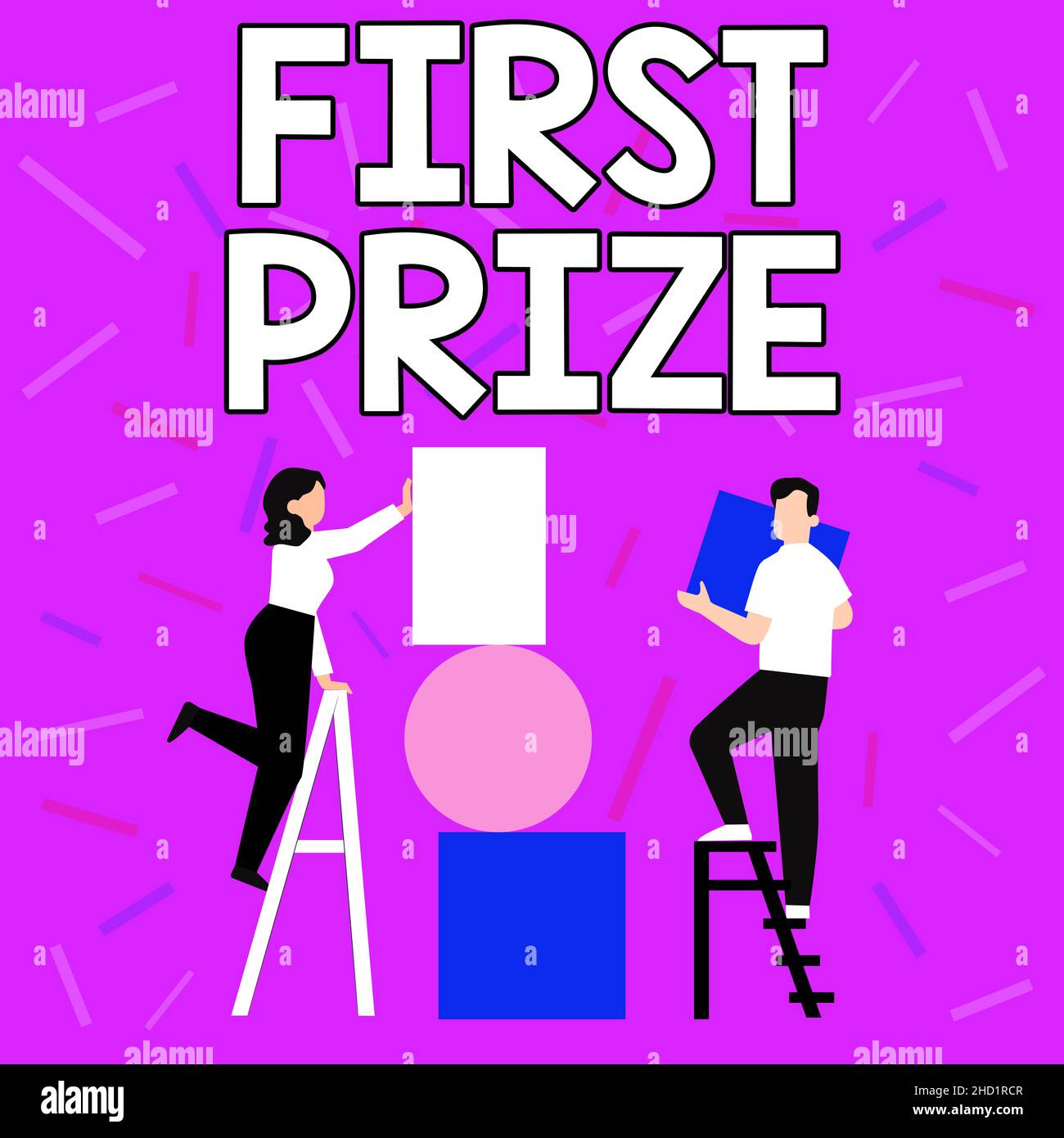 Hand writing sign First Prize. Business overview most coveted prize ...