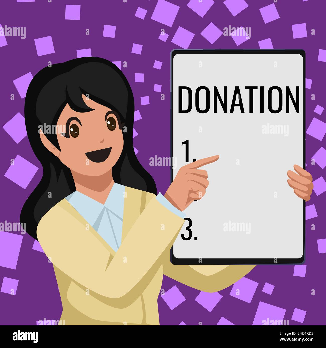 Sign displaying Donation. Business showcase something that is given to ...