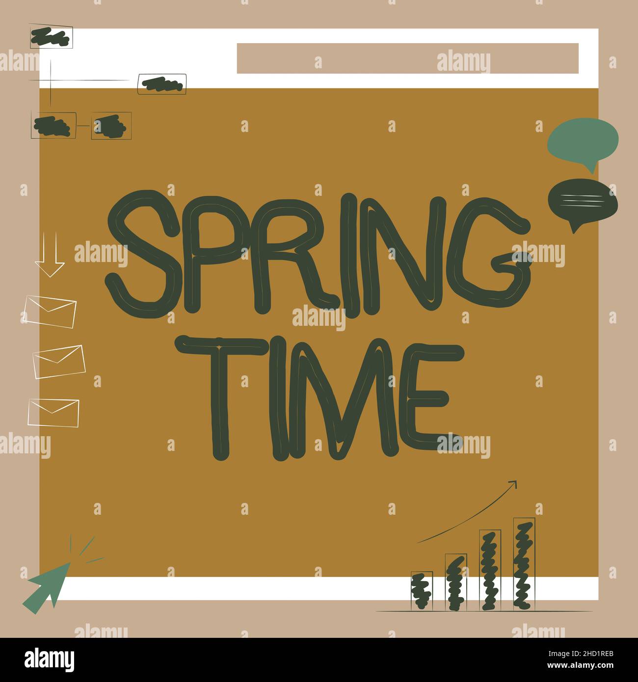 Writing Displaying Text Spring Time Word For Temperate Season Of The Year Identified By A