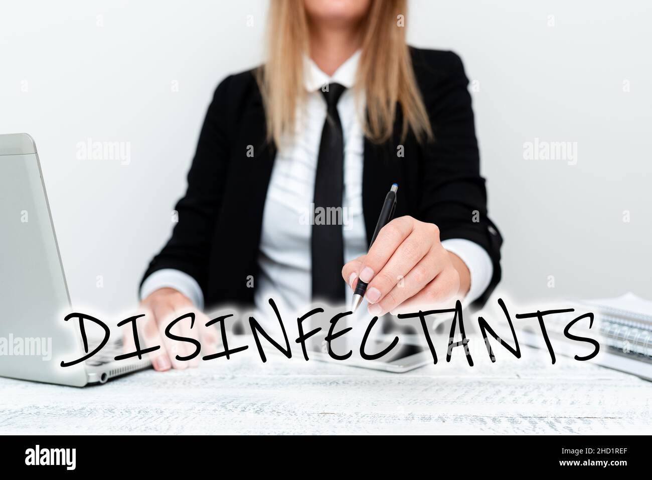 Handwriting text Disinfectants. Business overview chemical that destroy ...