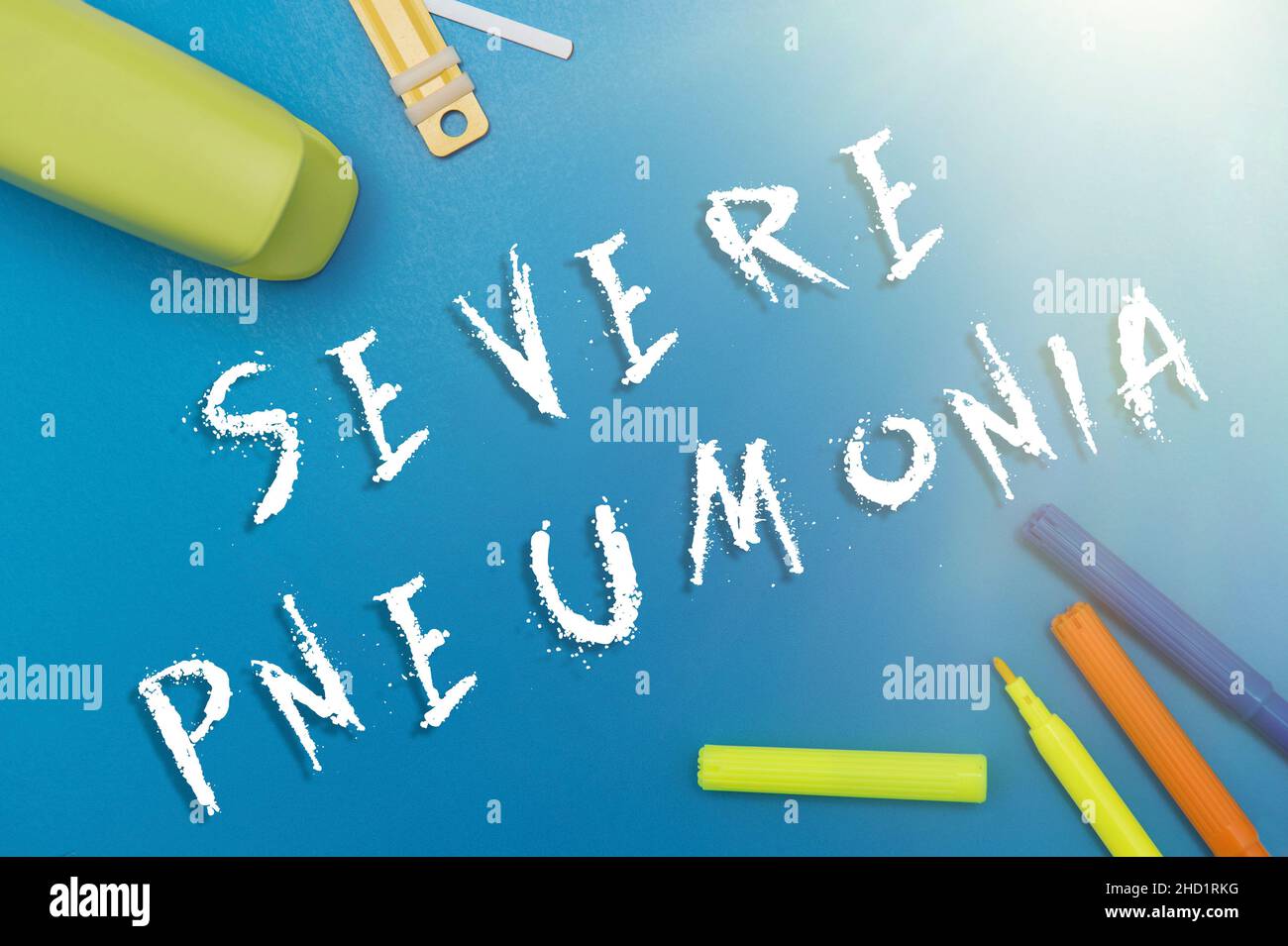 Text sign showing Severe Pneumonia. Word for acute disease that is ...