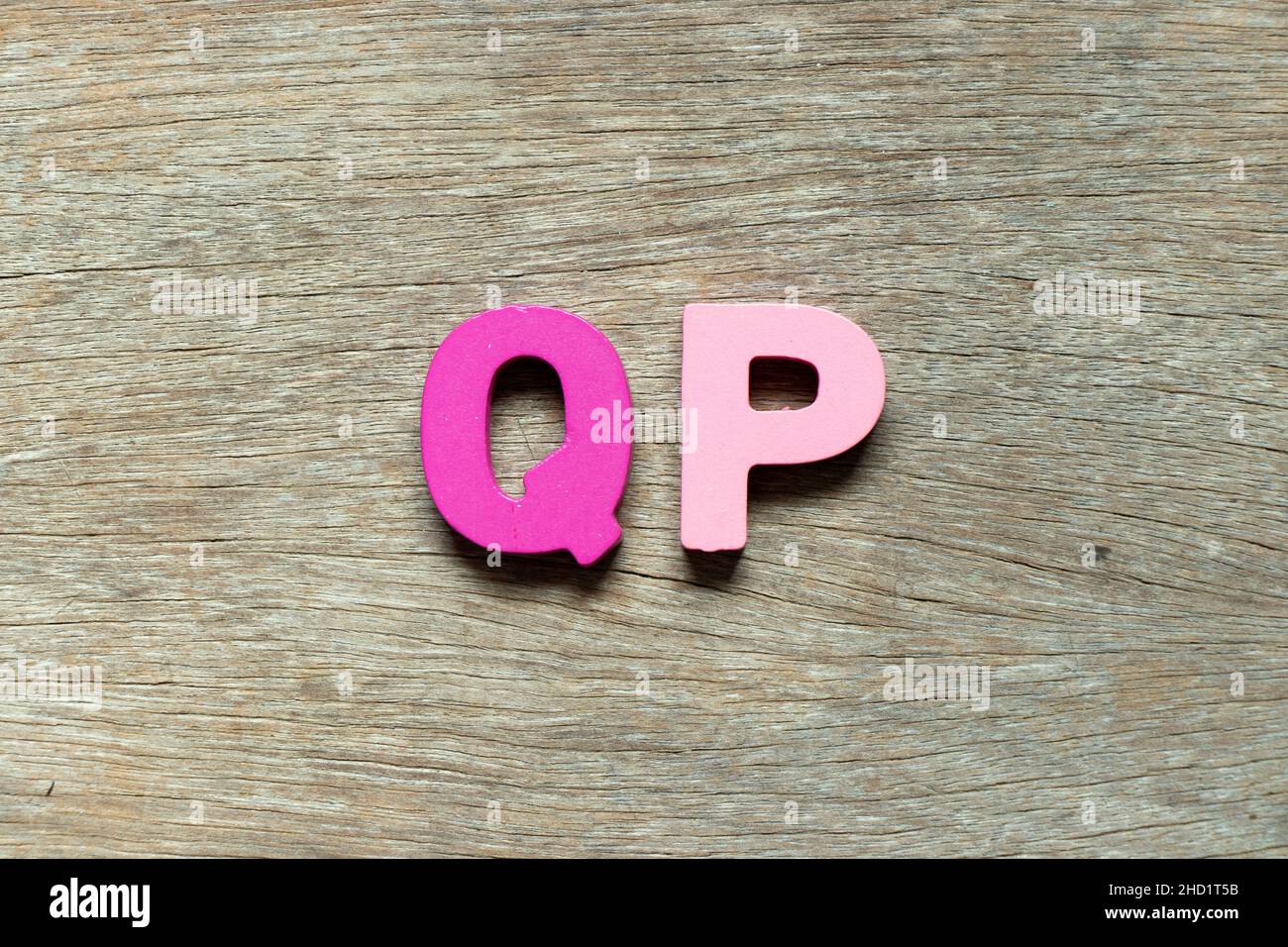 Color alphabet letter in word QP (Abbreviation of Quality procedure) on ...
