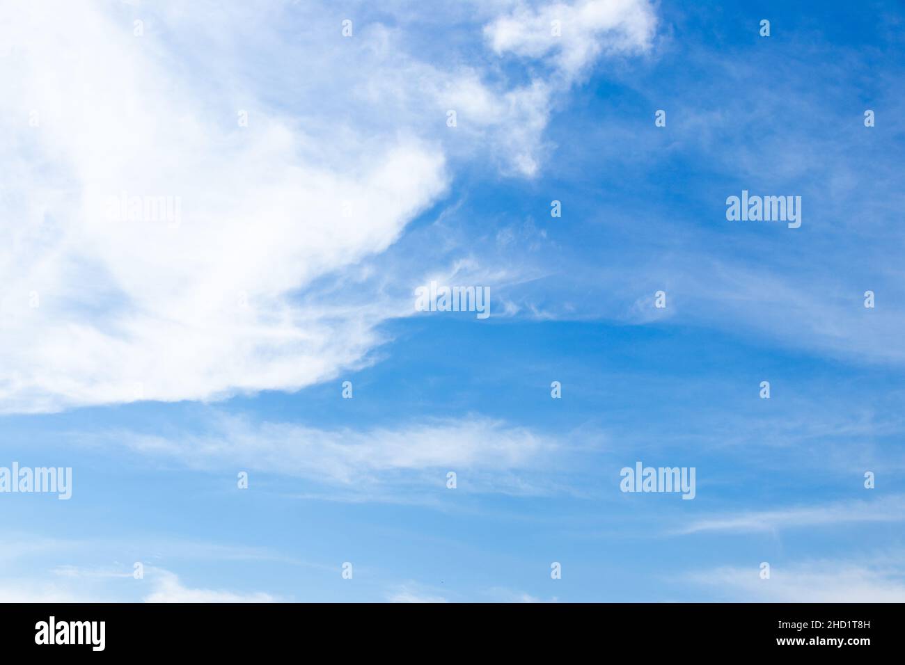 Clear blue color sky with white cloud background Stock Photo - Alamy