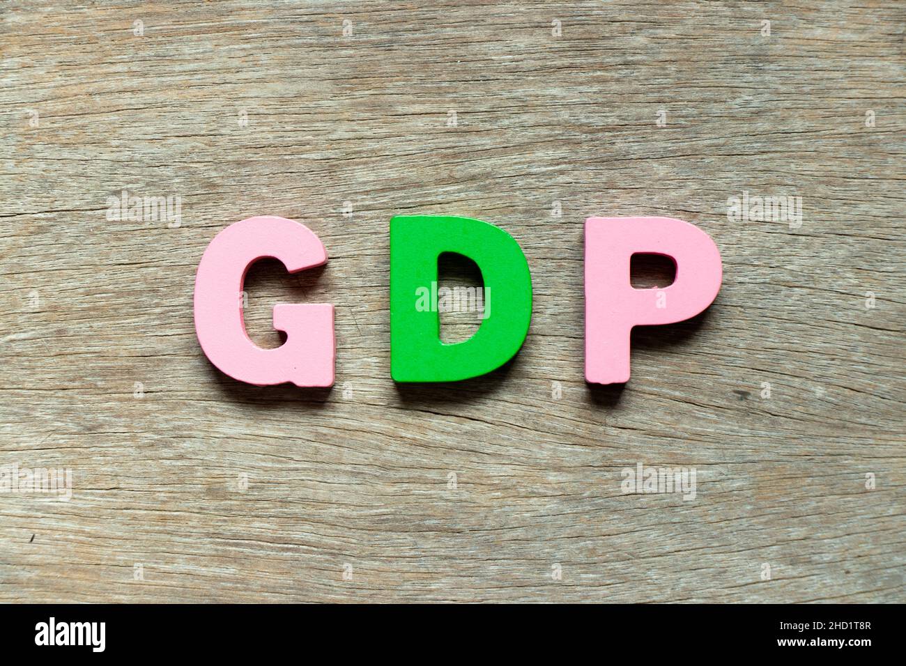 Color alphabet letter in word GDP (Abbreviation of good distribution ...