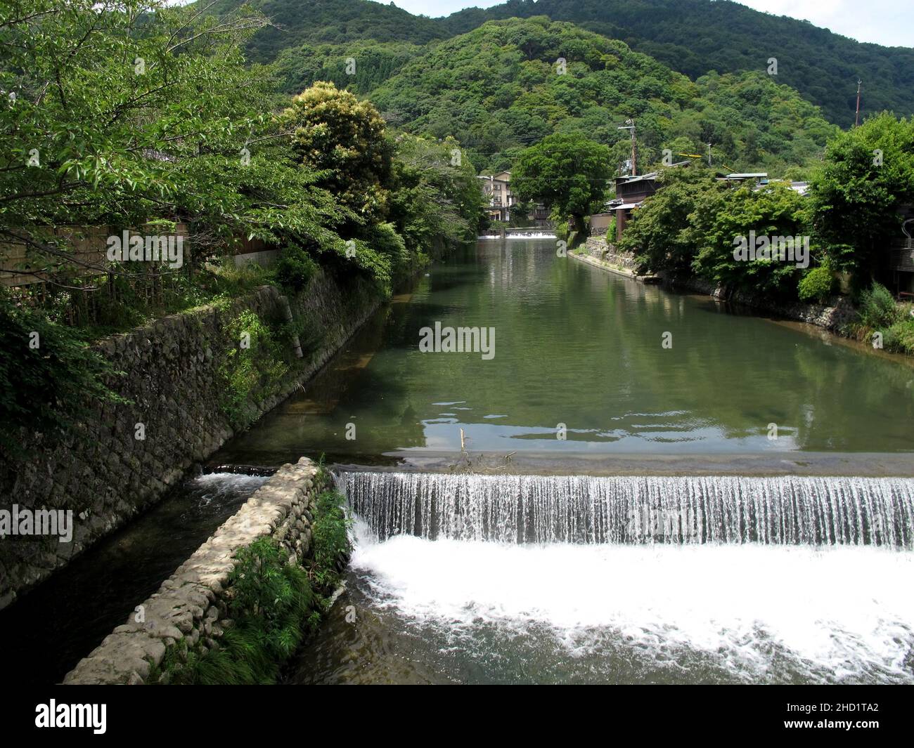Check Dam in oi river and landscape mountain forest for japanese people ...