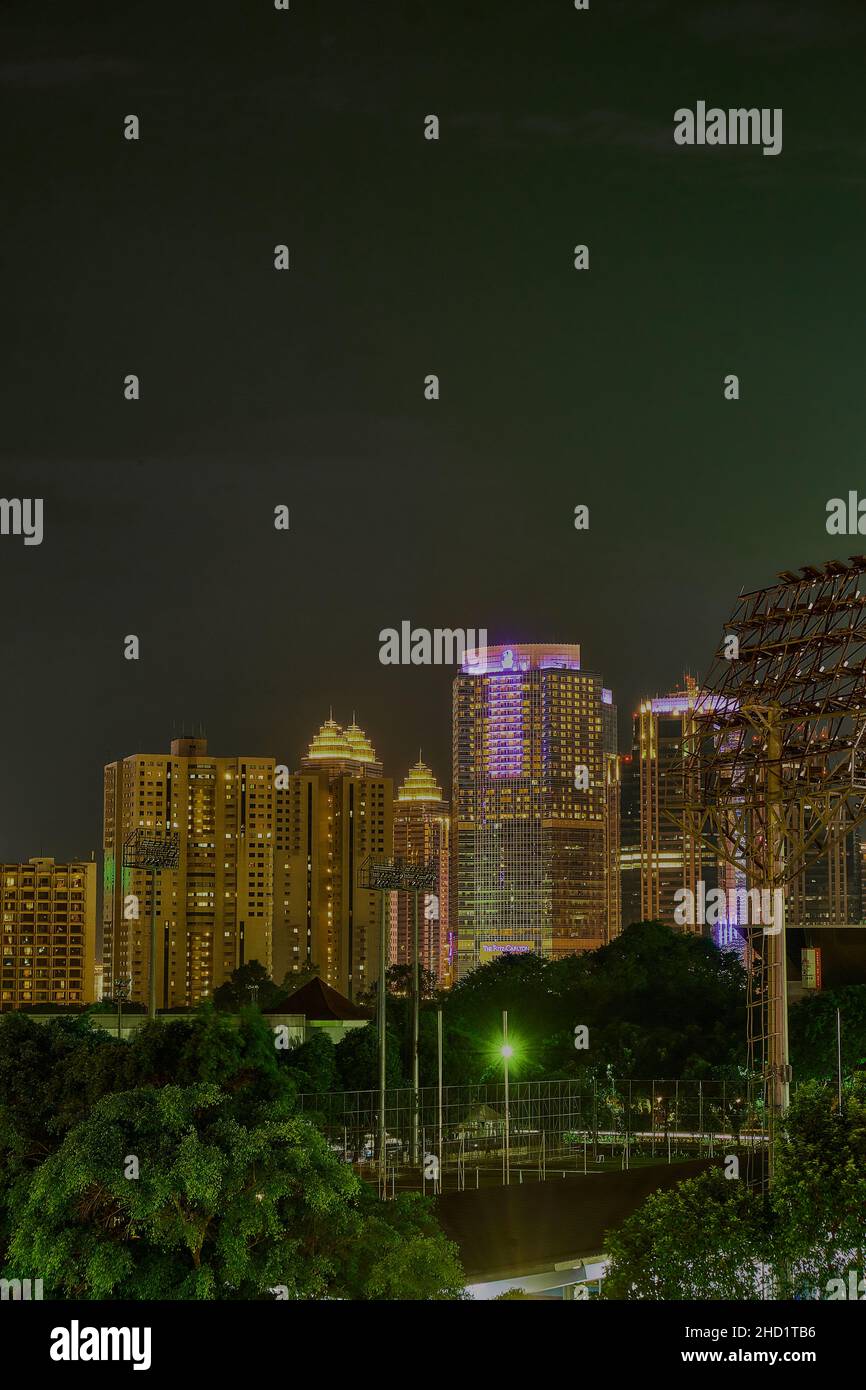 the view on the rooftop in the afternoon with a beautiful high-rise ...