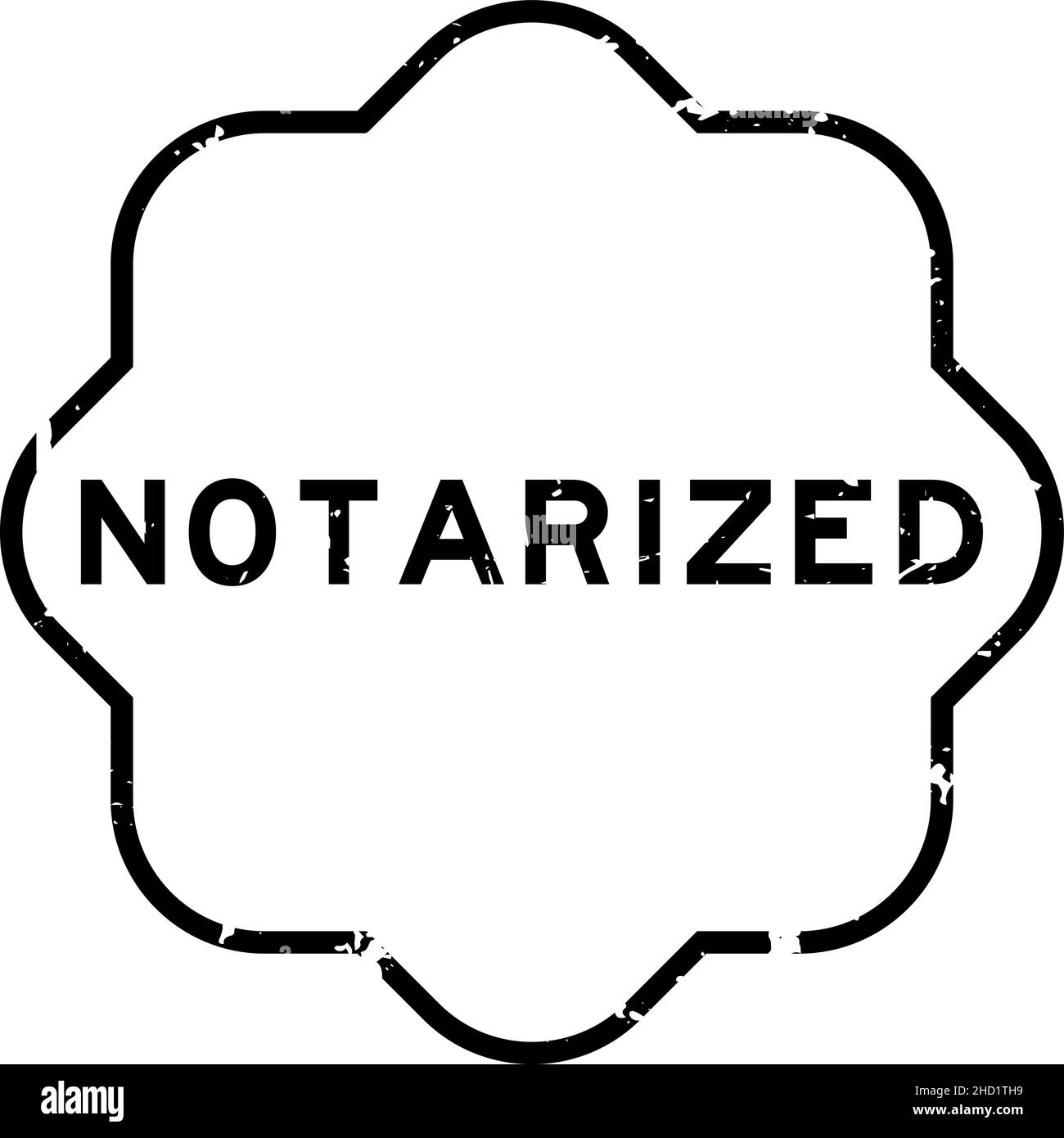 Grunge black notarized word rubber seal stamp on white background Stock ...