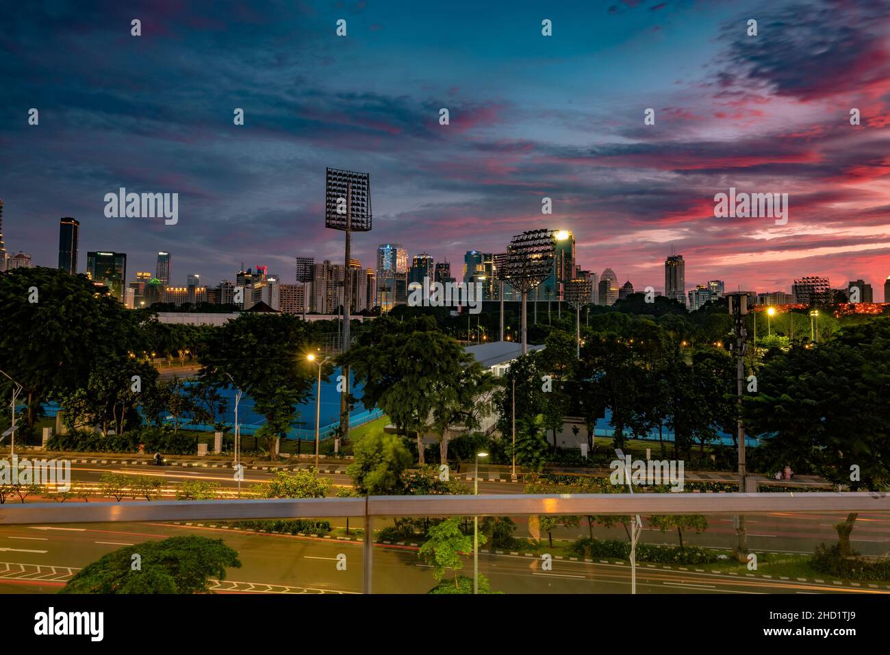 the view on the rooftop in the afternoon with a beautiful high-rise ...