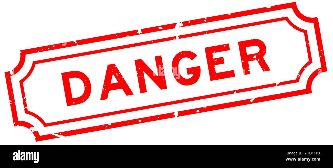 Grunge red danger word rubber seal stamp on white background Stock ...
