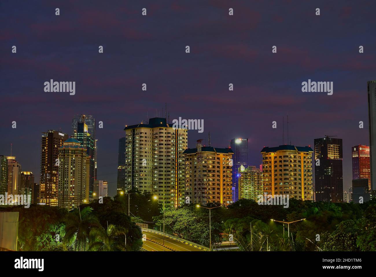 the view on the rooftop in the afternoon with a beautiful high-rise ...
