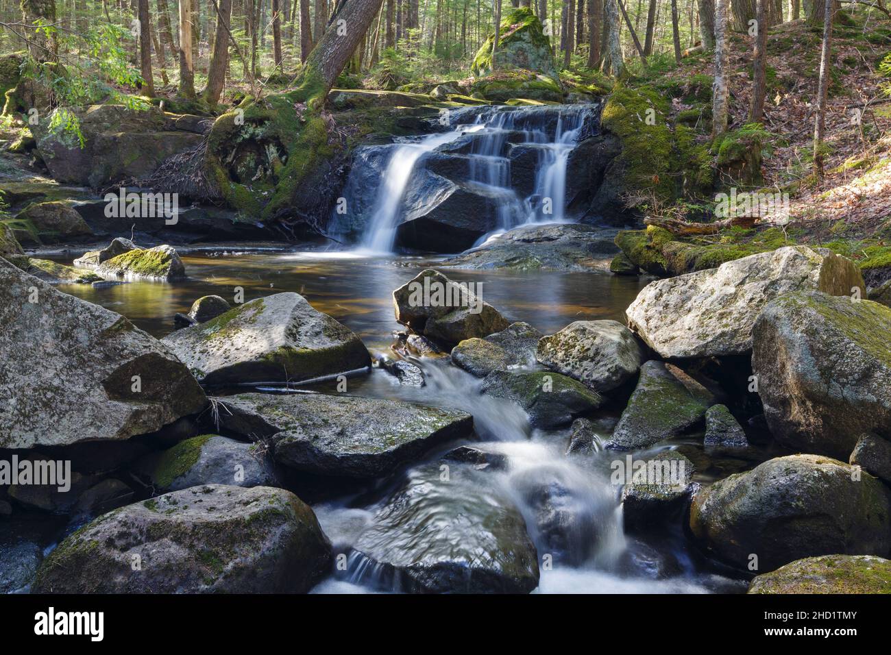 Cascade on Crooked Brook in North Woodstock, New Hampshire on a spring ...