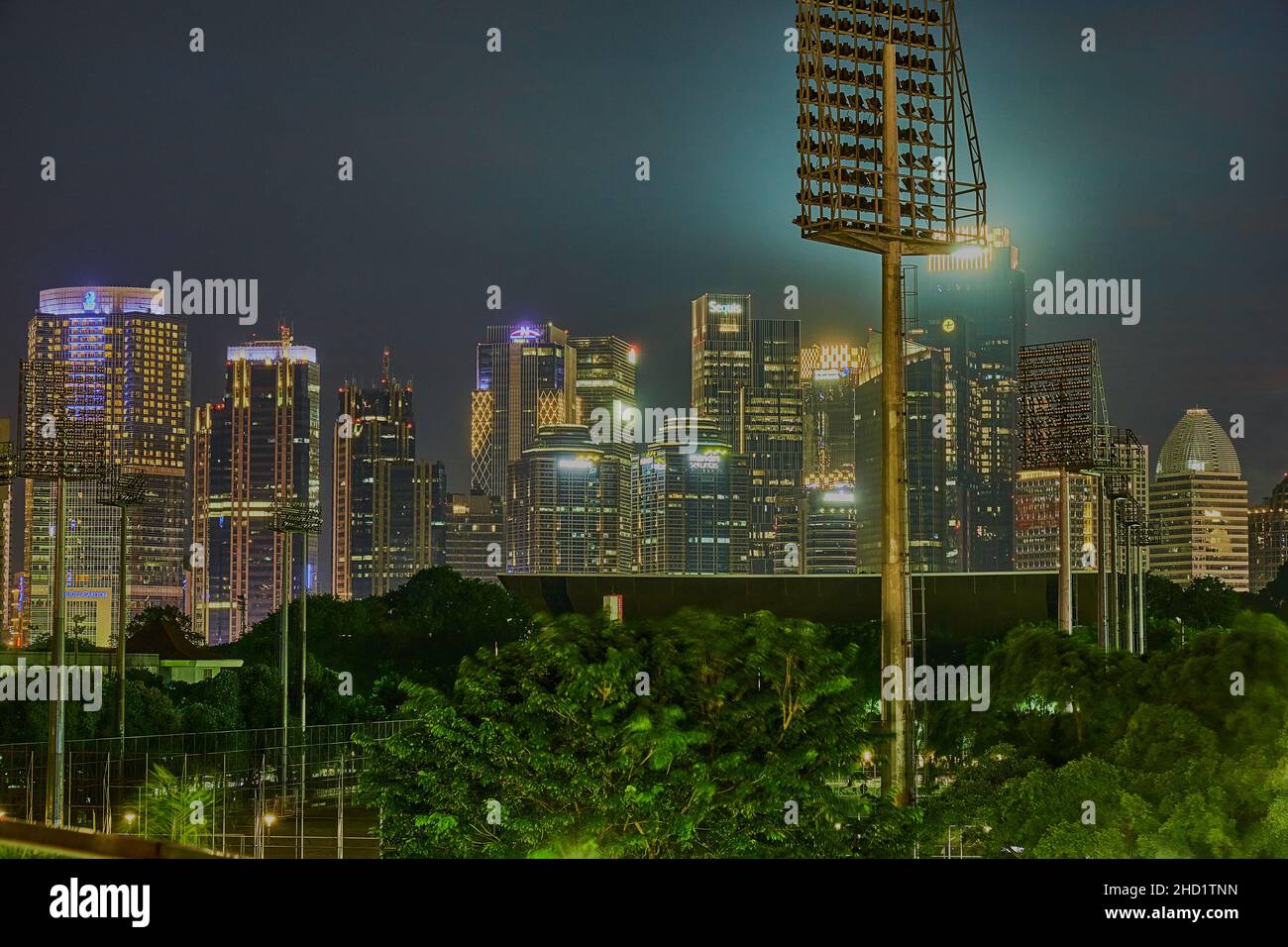 the view on the rooftop in the afternoon with a beautiful high-rise ...