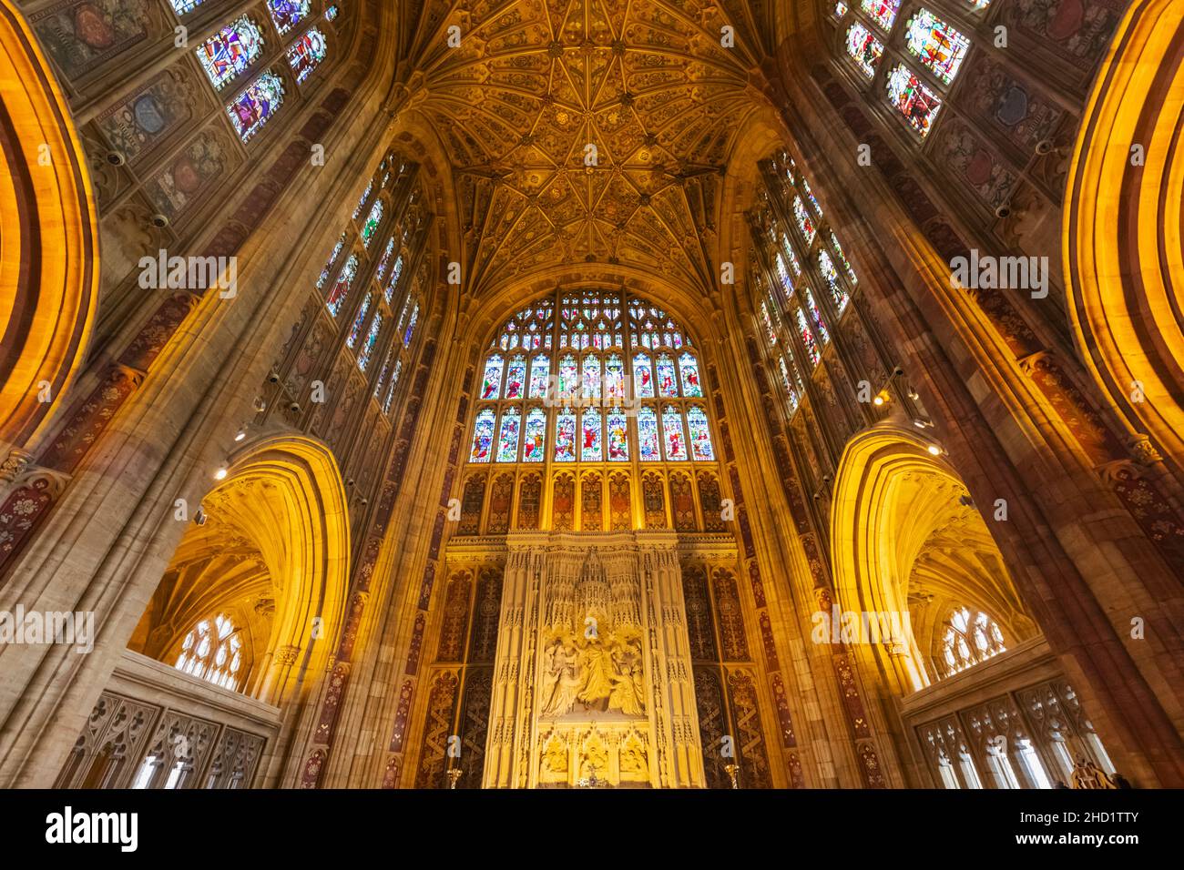 England, Dorset, Sherborne, Sherborne Abbey, Interior View Stock Photo ...