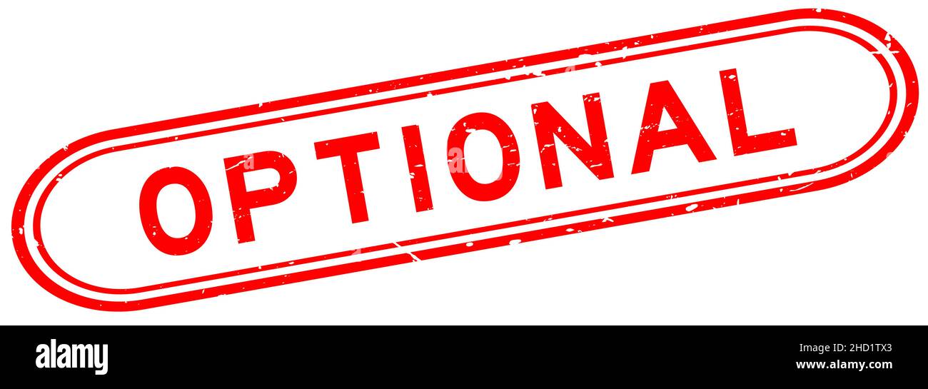 Grunge red optional word rubber seal stamp on white background Stock ...