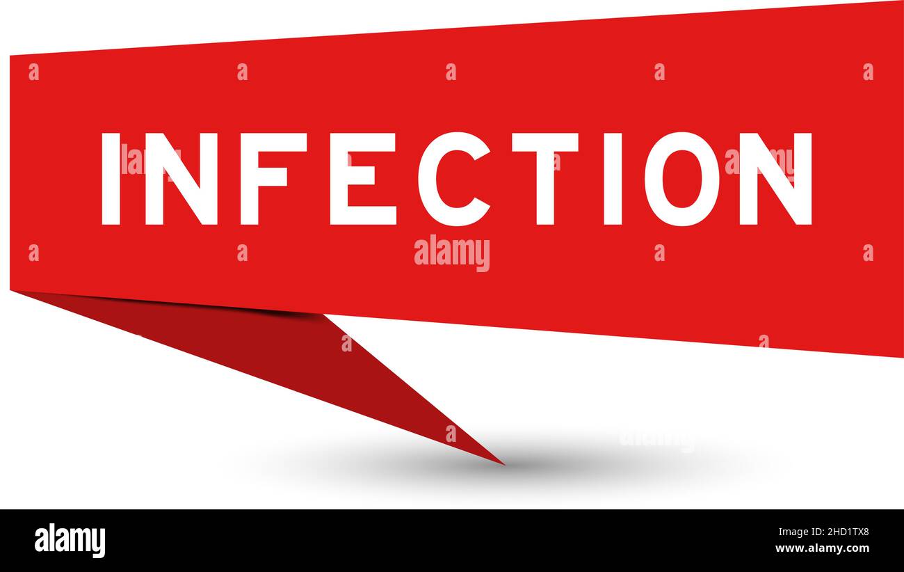 Red color speech banner with word infection on white background Stock ...