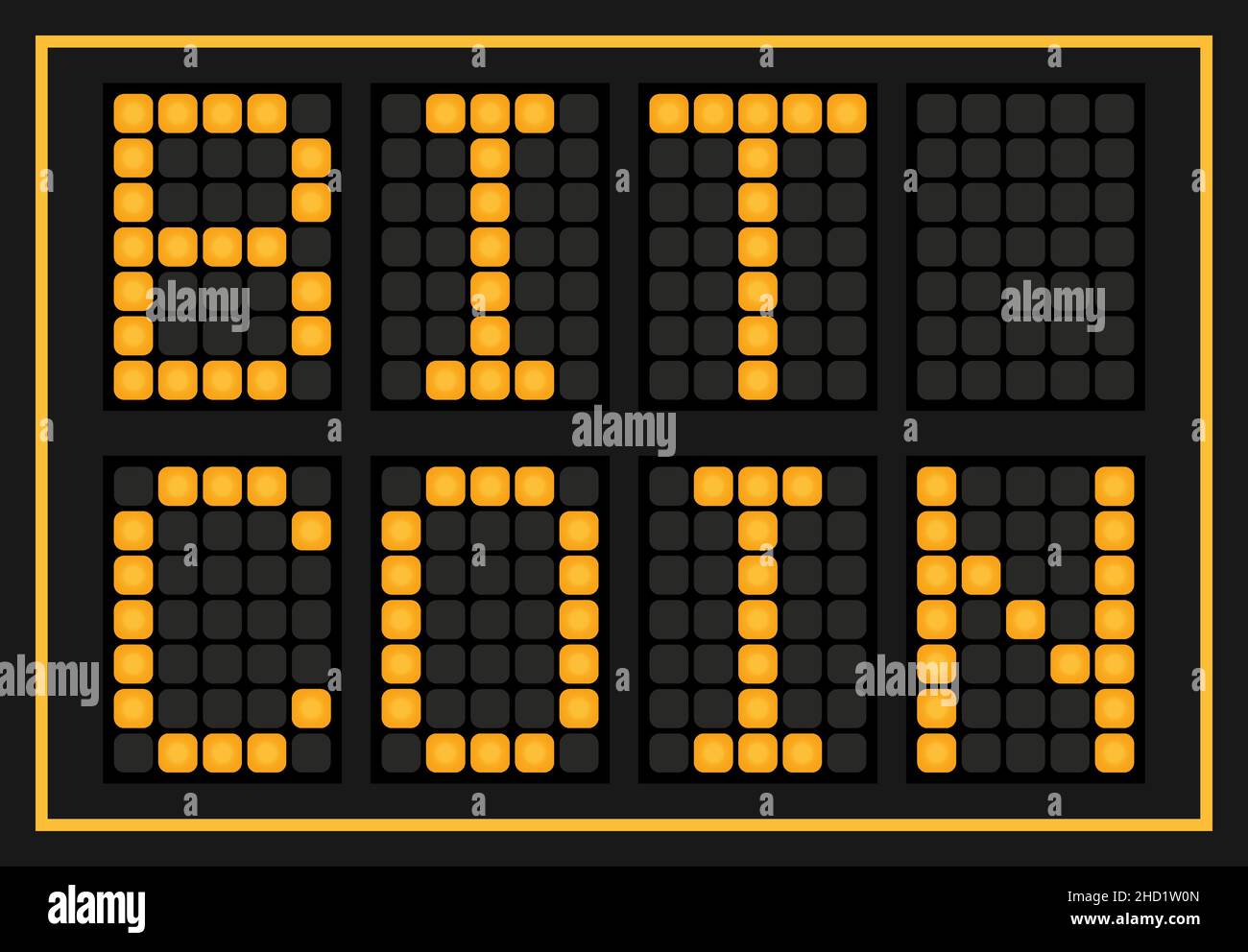 Orange color led in word bit coin on black background Stock Vector ...