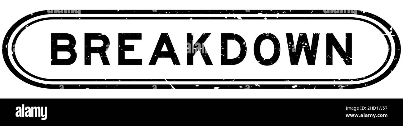 Grunge black breakdown word rubber seal stamp on white background Stock ...