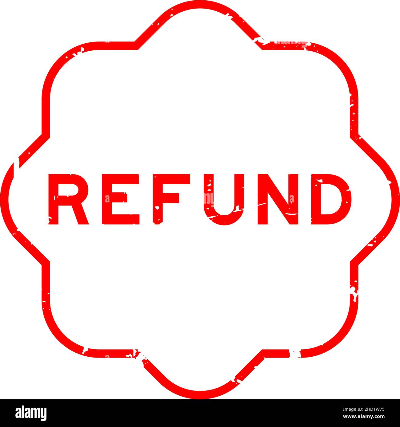 Grunge red refund word rubber seal stamp on white background Stock ...