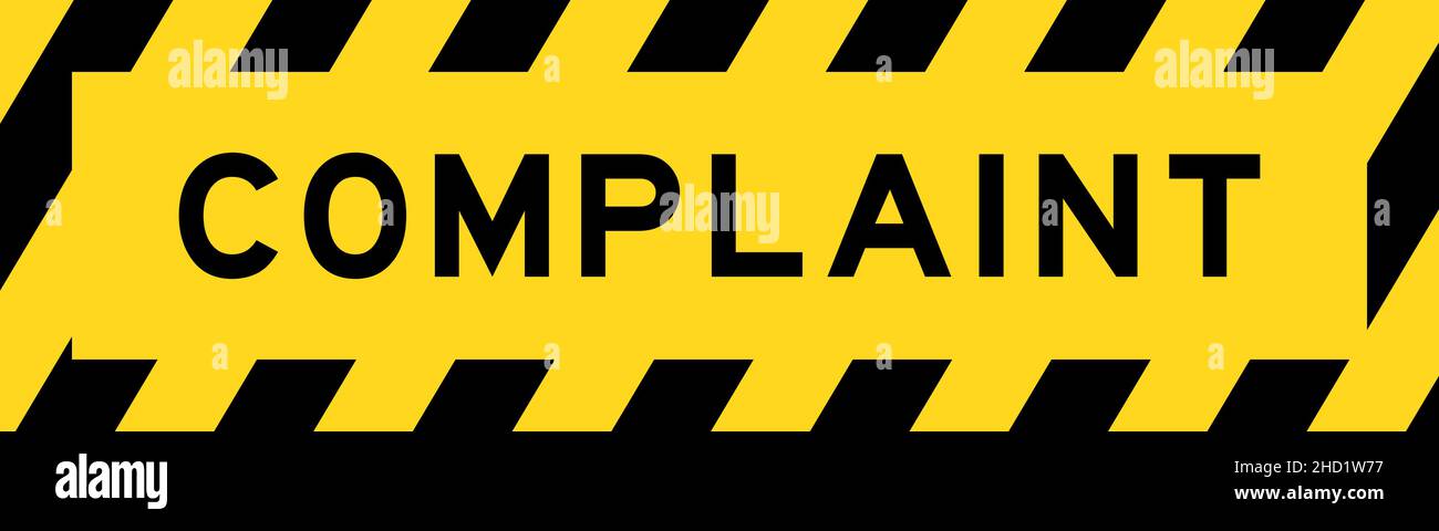 Yellow and black color with line striped label banner with word ...