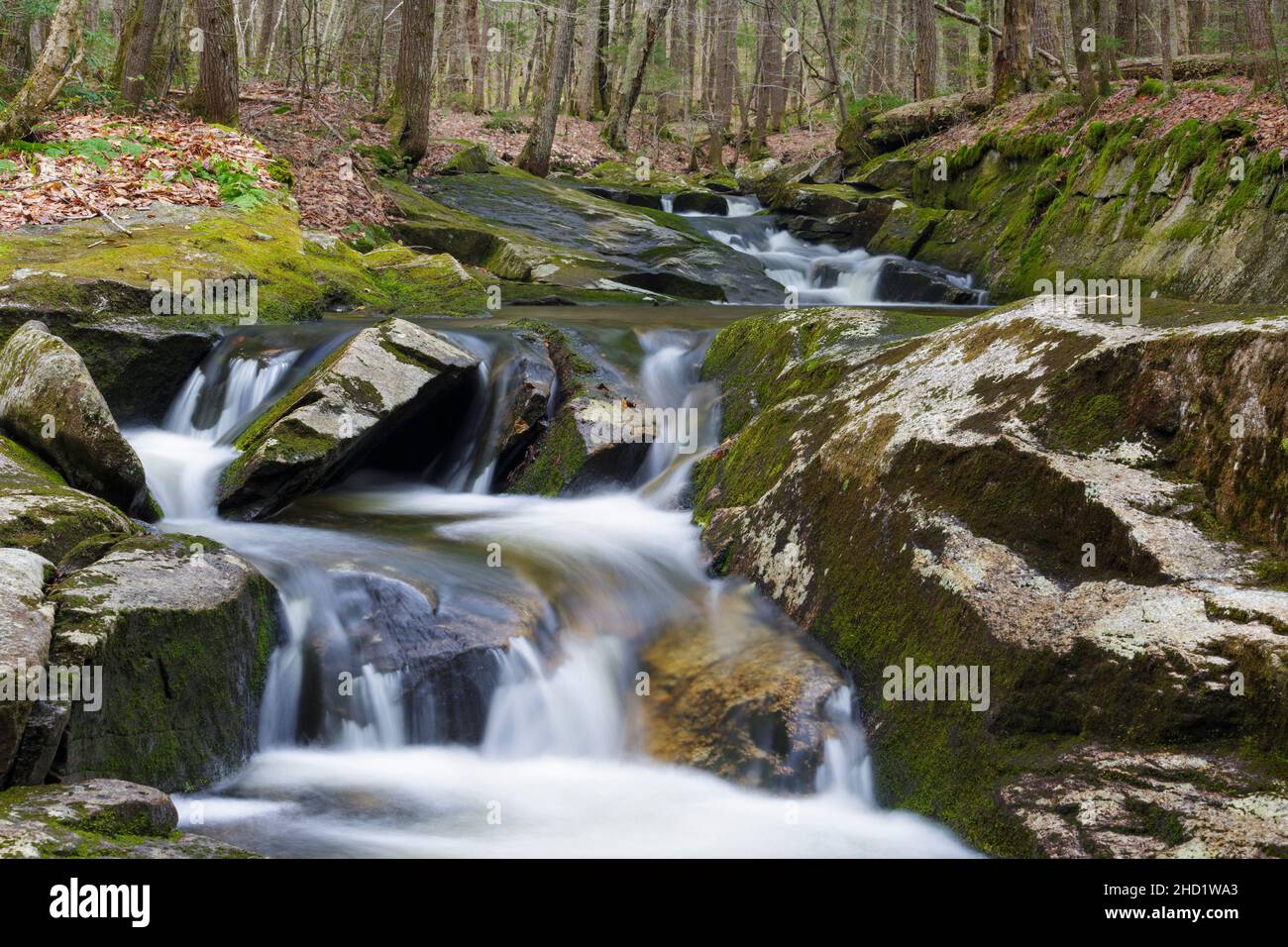 Small cascade on Pike Brook in North Woodstock, New Hampshire on a ...