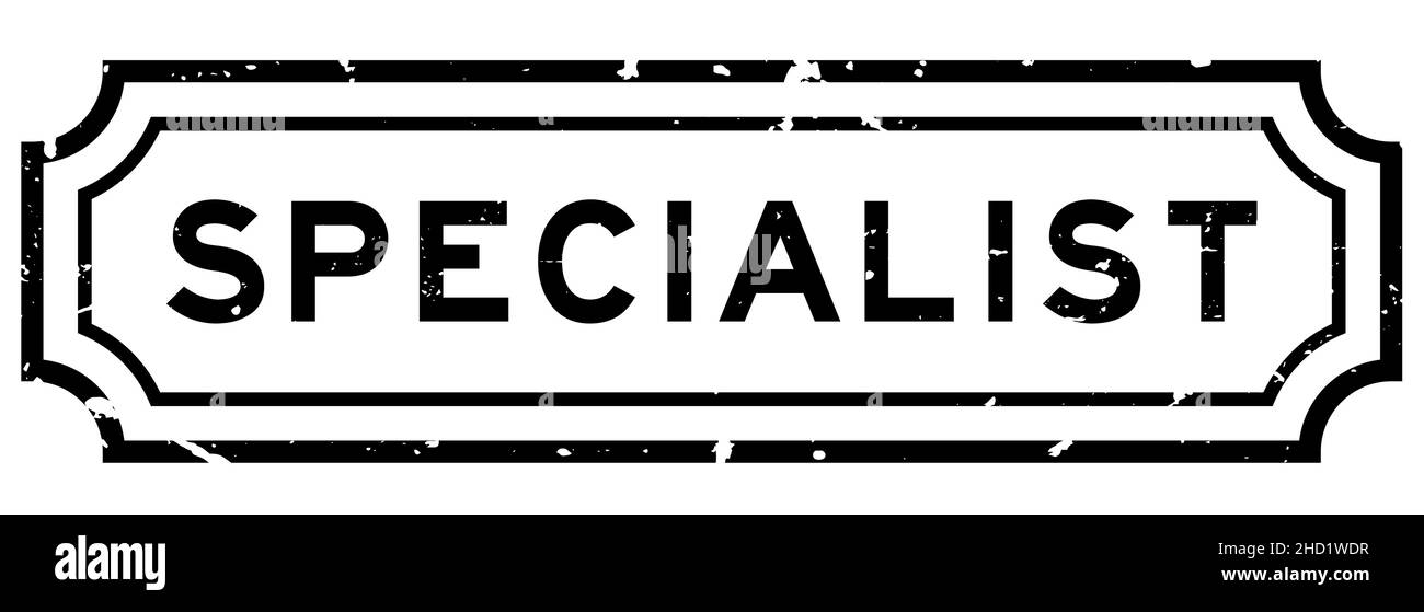 Grunge black specialist word rubber seal stamp on white background ...