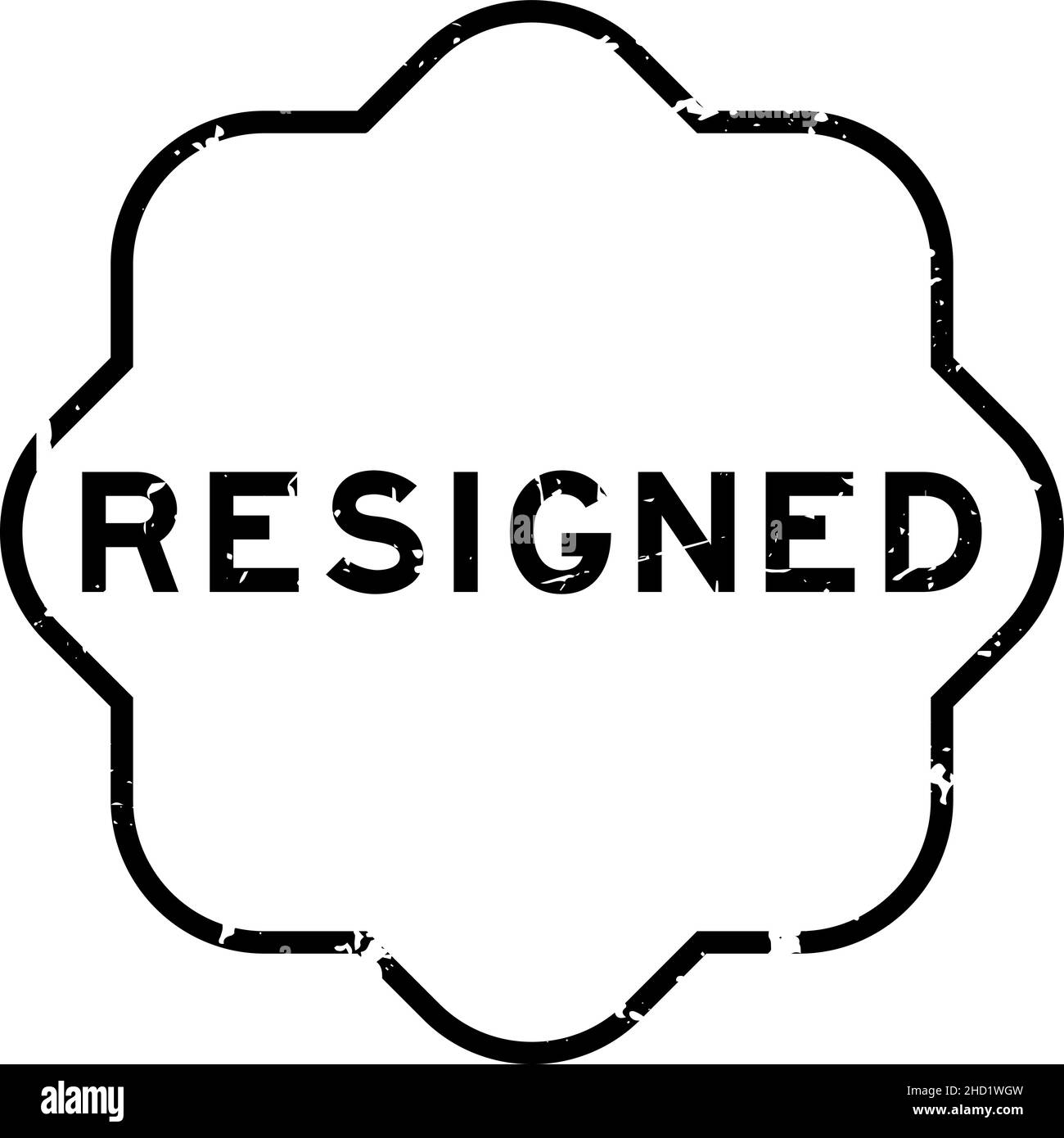 Grunge black resigned word rubber seal stamp on white background Stock ...