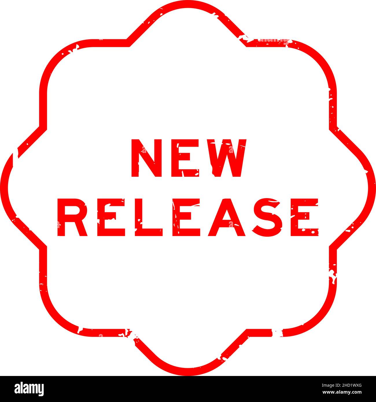 Grunge red new release word rubber seal stamp on white background Stock ...