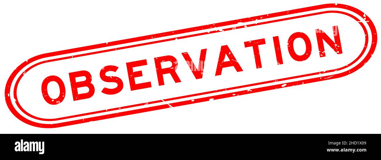 Grunge red observation word rubber seal stamp on white background Stock ...