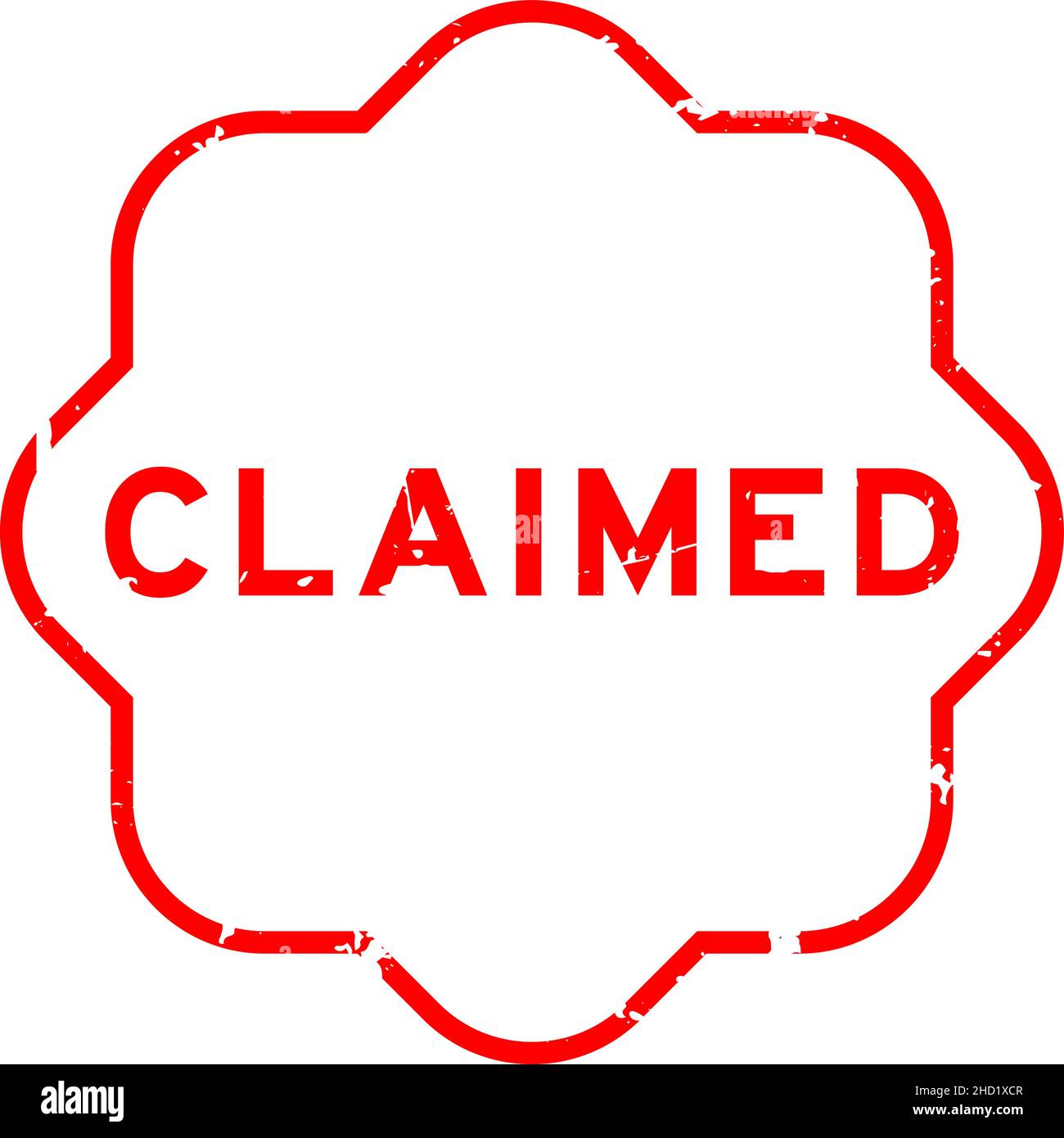 Grunge red claimed word rubber seal stamp on white background Stock ...