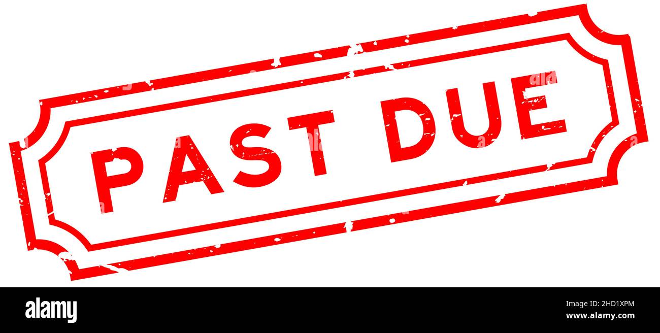 Grunge red past due word rubber seal stamp on white background Stock ...