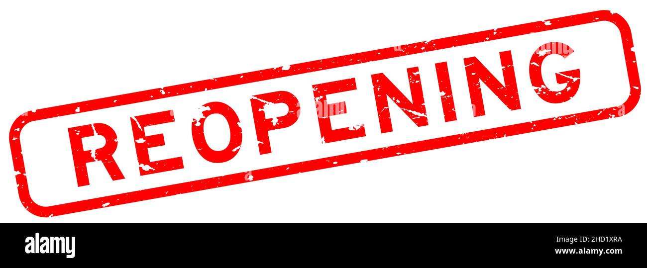 Grunge red reopening word square rubber seal stamp on white background Stock Vector Image & Art ...