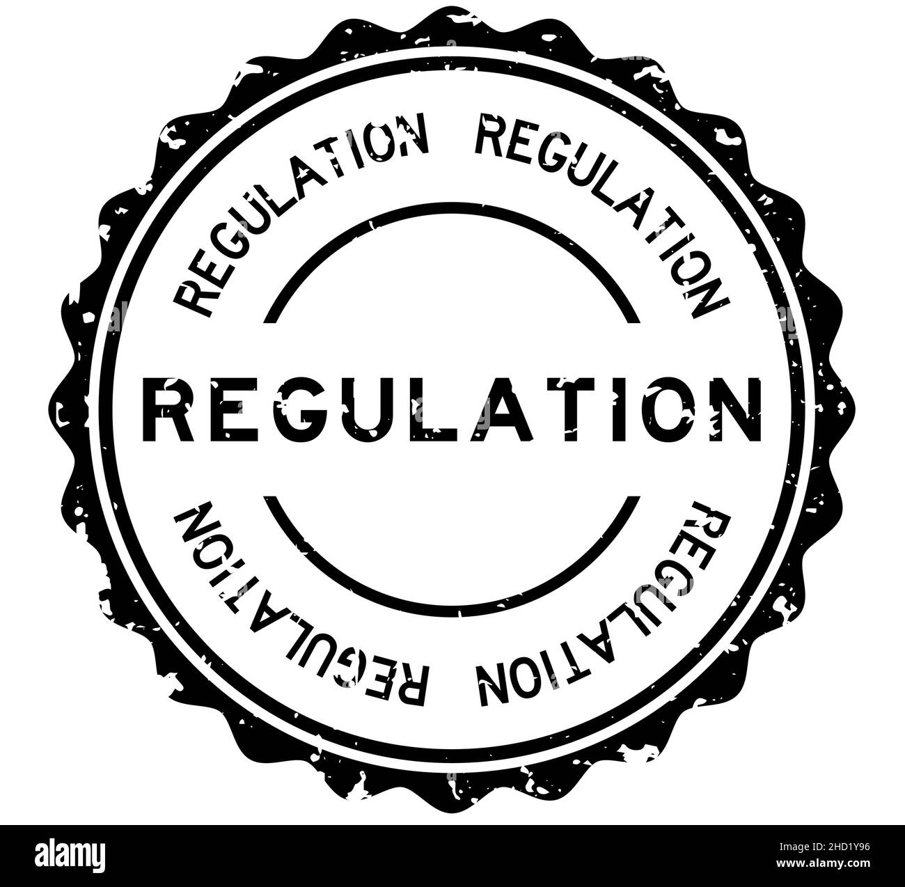 Grunge black regulation word round rubber seal stamp on white ...