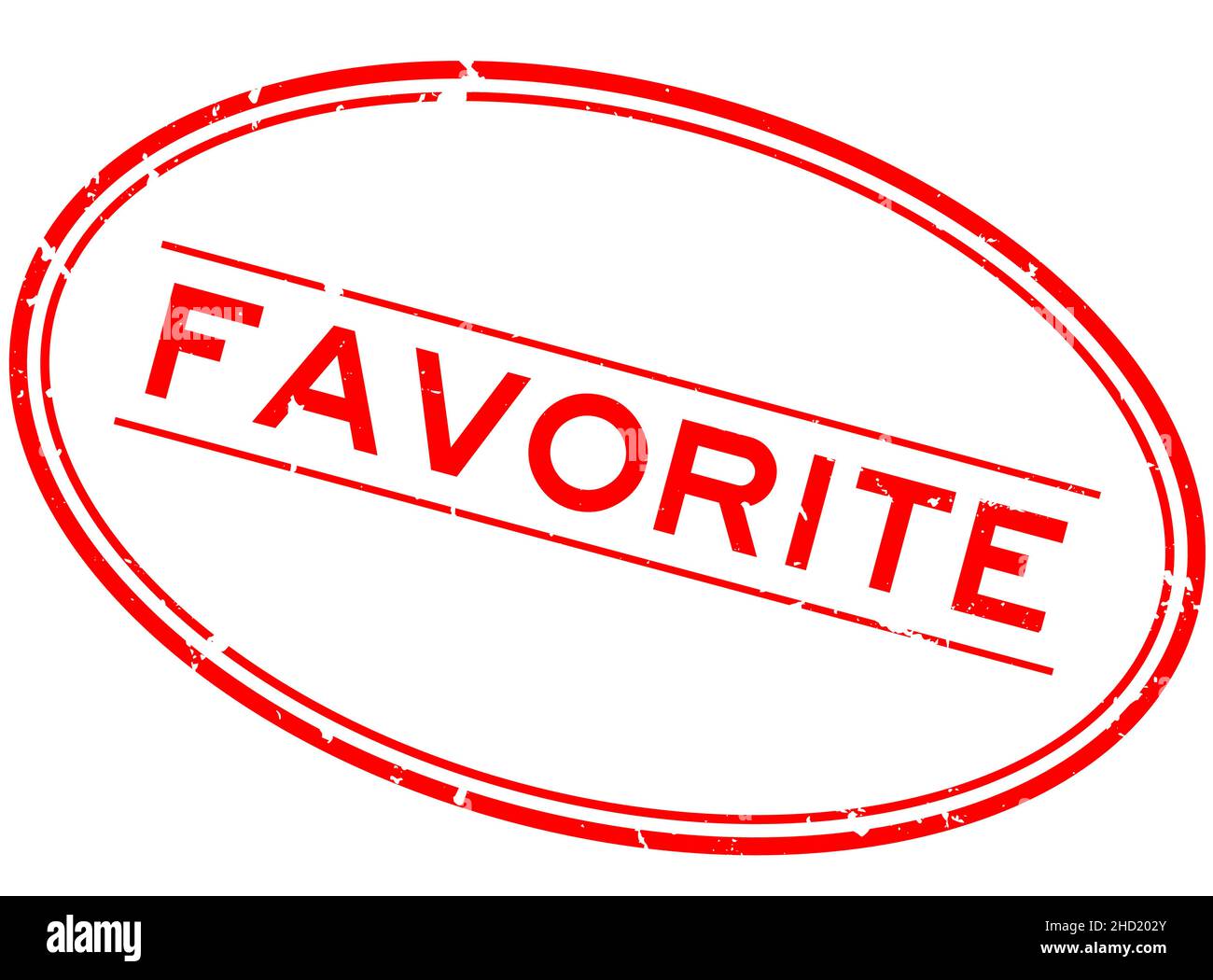 Grunge red favorite word oval rubber seal stamp on white background ...
