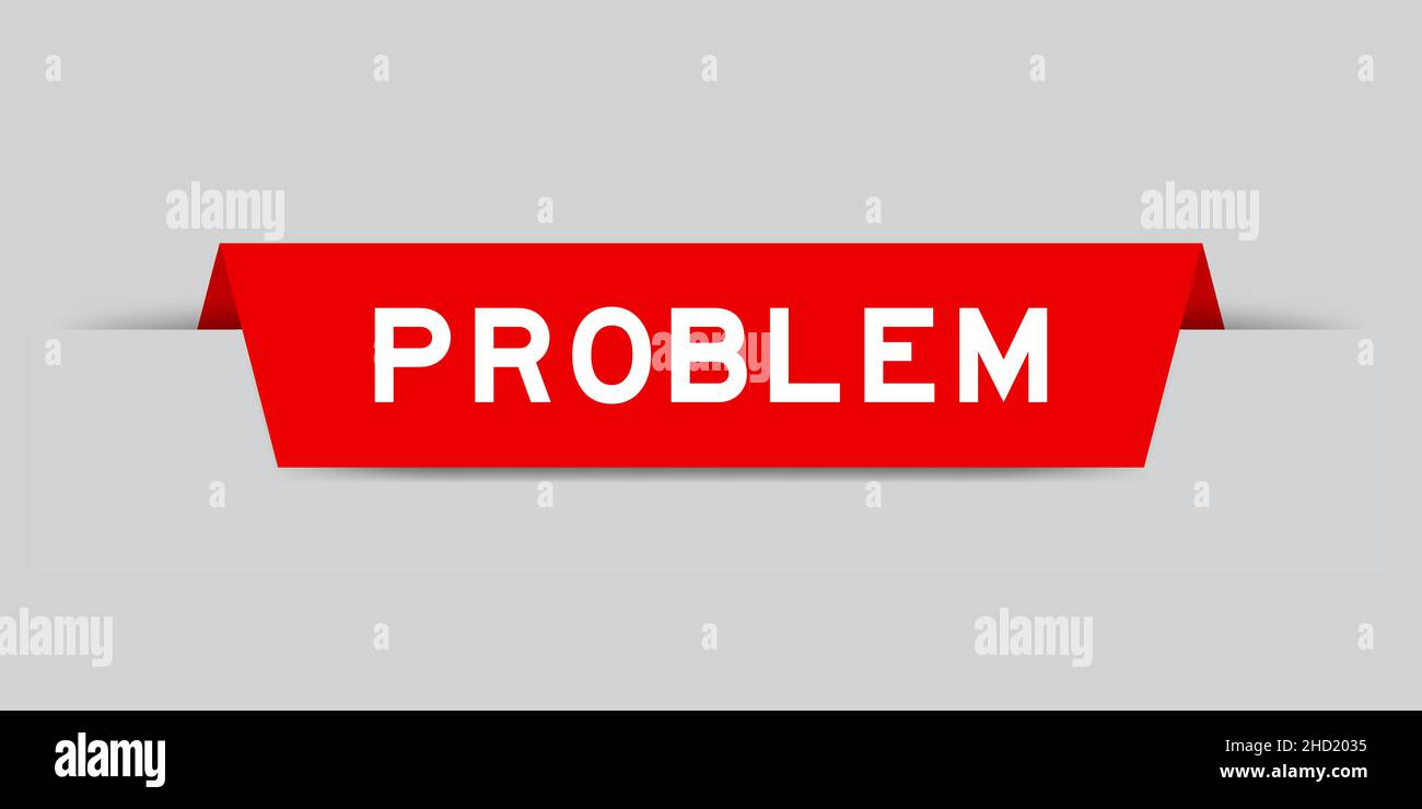Red color inserted label with word problem on gray background Stock ...