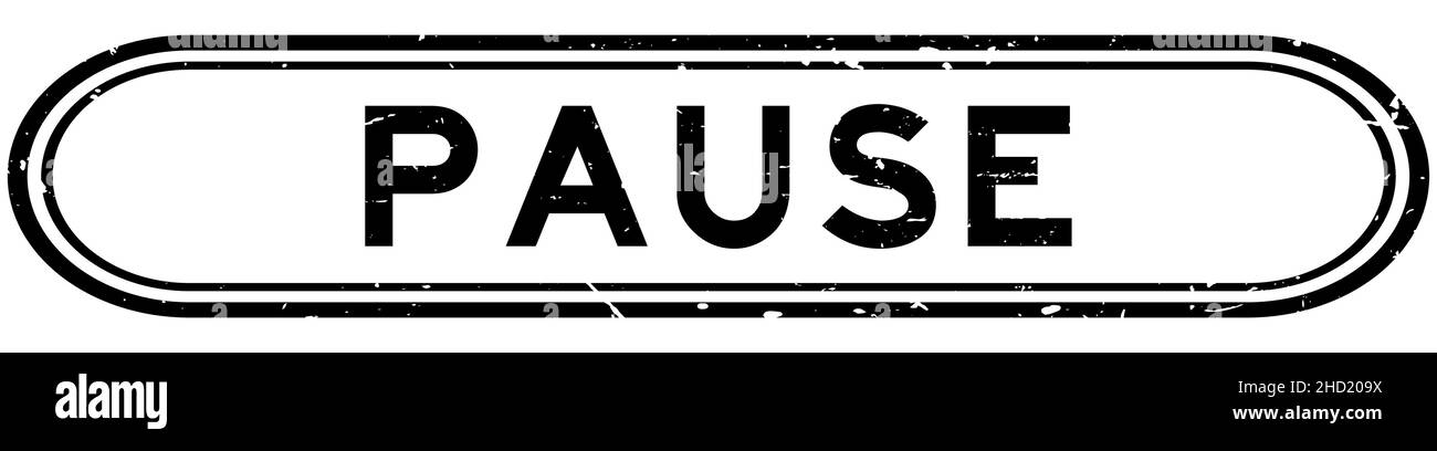 Grunge black pause word rubber seal stamp on white background Stock ...