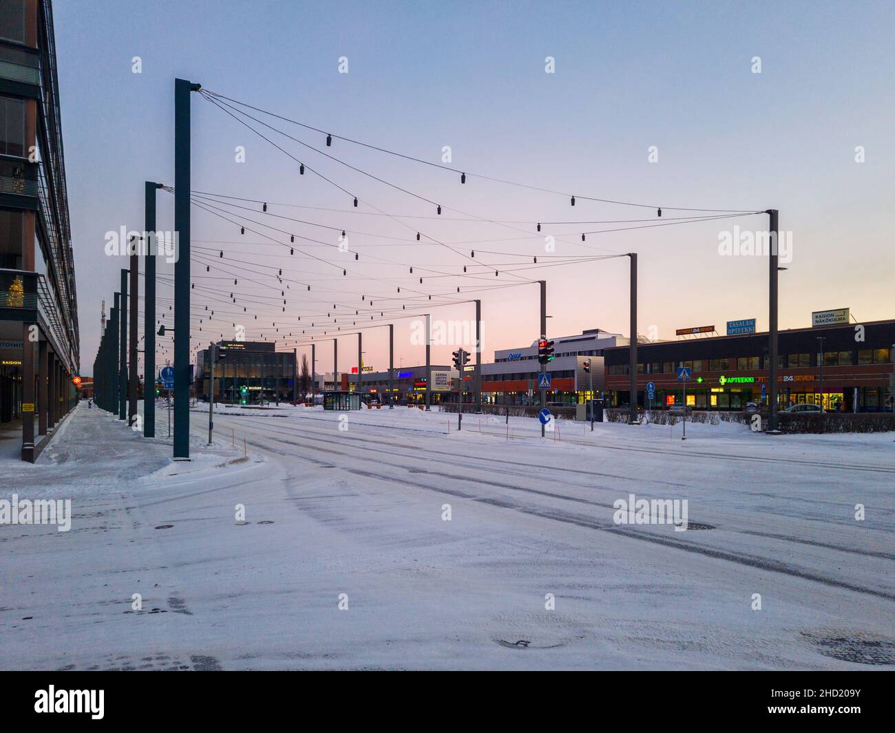 Turku, Finland - December 24, 2021: Horizontal Closeup Snowy View of ...