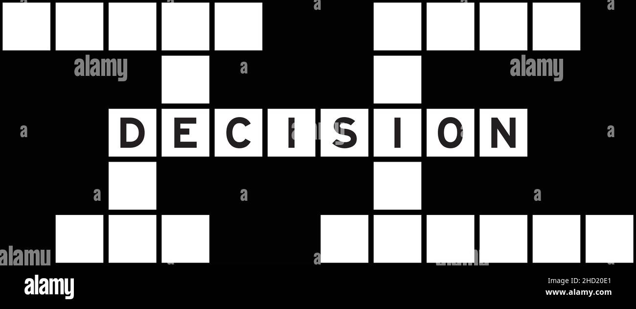 Alphabet letter in word decision on crossword puzzle background Stock ...